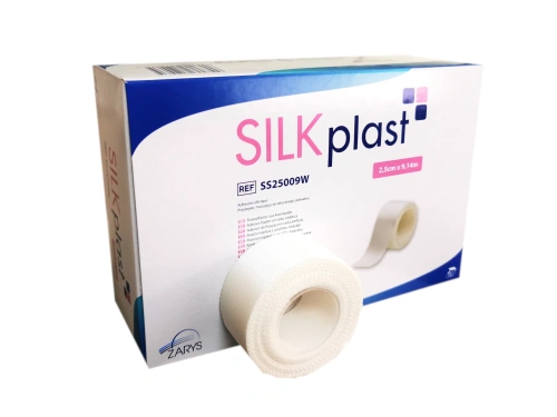 Przylepiec jedwabny hypoalergiczny SILKplast 2,5 cm x 9,14 m op. 12 szt ...